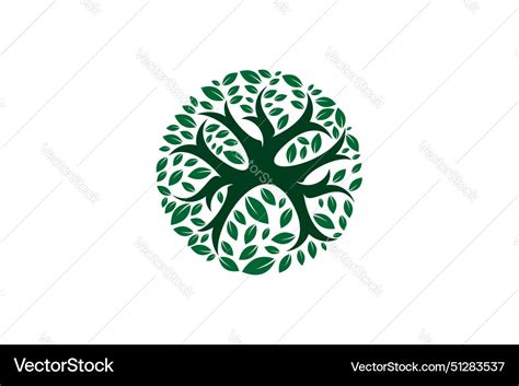 Circle Tree Logo Royalty Free Vector Image VectorStock