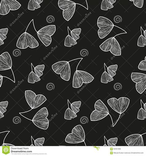 Seamless Pattern With Leaves Of Ginkgo Biloba Stock Vector Illustration Of Foliage Chinese