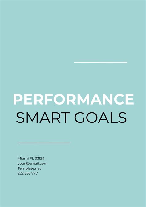 Free Smart Performance Goals Template To Edit Online