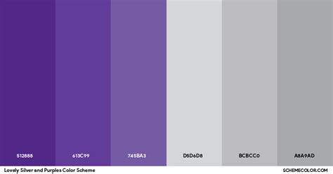 Lovely Silver And Purples Color Scheme Palettes