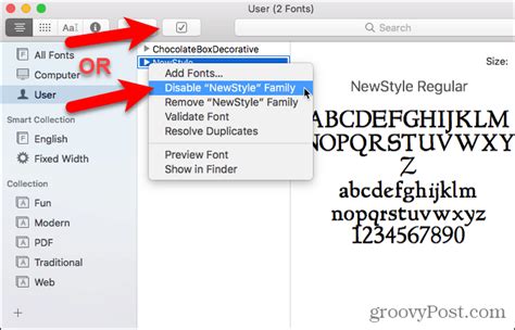 how to install and remove fonts on mac and linux