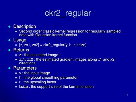Ppt Kernel Regression Based Image Processing Toolbox For Matlab