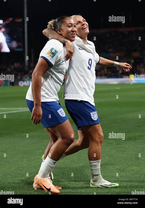 Englands Lauren James Celebrates Scoring Their Sides Fourth Goal Of