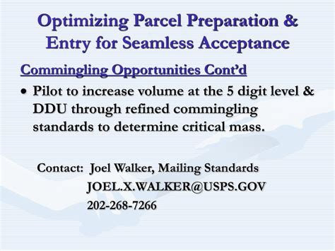 Ppt Optimizing Parcel Preparation And Entry For Seamless Acceptance