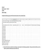 CIS ExcelLesson Part Lab Docx CIS Excel Lesson Part Lab Worth Pts