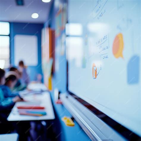 A Closeup Of A Classrooms Interactive Whiteboard Or Digital Learning Tools Premium Ai