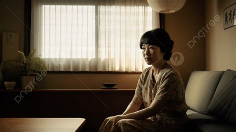 소파에 앉아 아시아 여자 거실에 앉아 부탁하는 주부 고화질 사진 사진 창문 배경 일러스트 및 사진 무료 다운로드 Pngtree