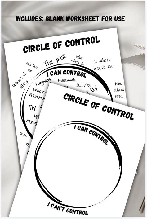 Circle Of Control Worksheet Group Therapy Tool Digital Download Etsy