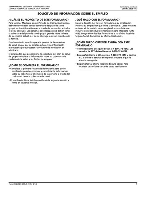 Printable Form Cms L564 Cms R 297 Printable Forms Free Online