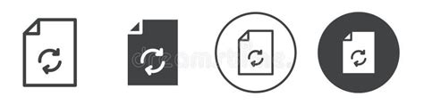 Document File Sync Icon Vector Logo Outline Stock Vector Illustration