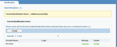 configuring forced identification users