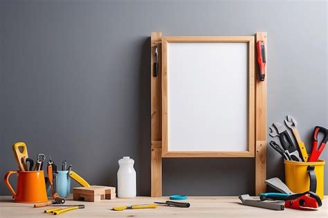 Premium Photo DIY Workshop Tool Usage Guidelines Signage Mockup With