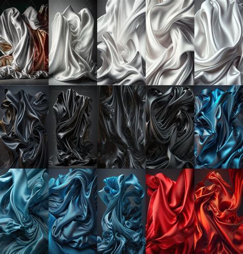 100 Flowing Silk Digital Backdrops Colored Fabric Backgrounds