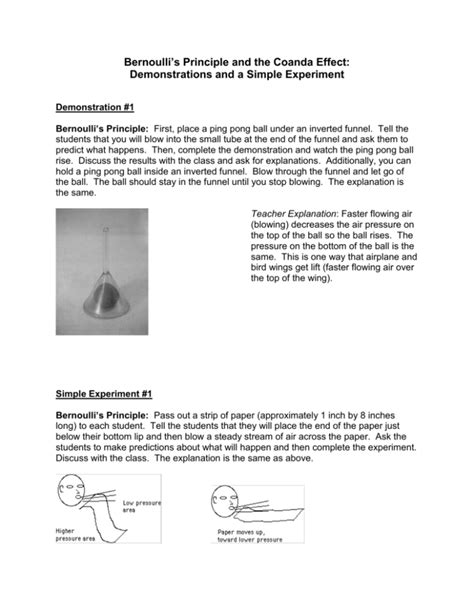 Bernoullis Principle And Coanda Effect Experiments