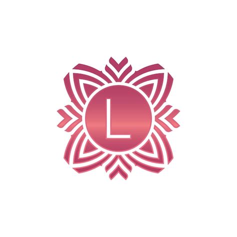 Premium Vector Initial Letter L Ornamental Flower Emblem Logo
