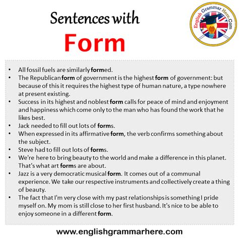 Sentences With Form Form In A Sentence In English Sentences For Form