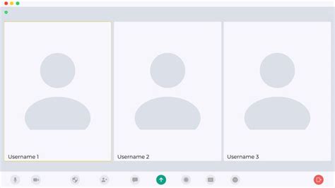 템플릿 화상 회의 사용자 인터페이스 화상 회의 통화 창 오버레이 세 명의 사용자 프리미엄 벡터