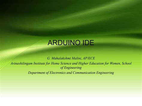 Arduino Ide Pptx Programming Languages Computing