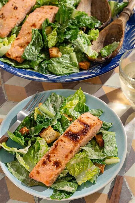 Salmon Caesar Salad Recipe The Mediterranean Dish