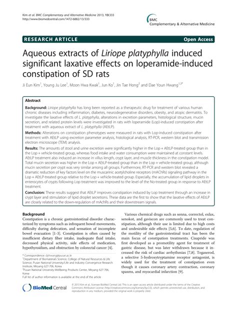 Pdf Aqueous Extracts Of Liriope Platyphylla Induced Significant