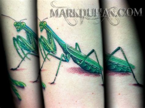 Insect Tattoo 3d Realistic Naturally Colored Grasshopper Insect Tattoo