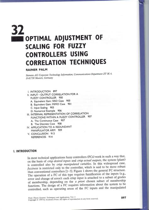 Pdf Optimal Adjustment Of Scaling For Fuzzy Controllers Using