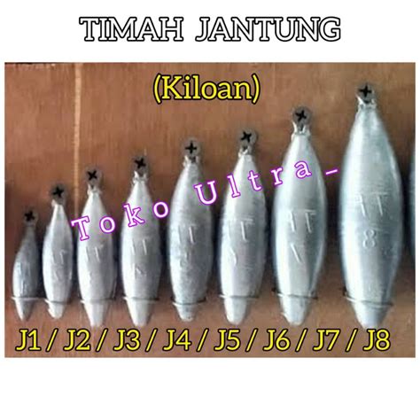 Jual Timah Pancing J1 J2 J3 J4 J5 J6 Timah Jantung Timah Pancing