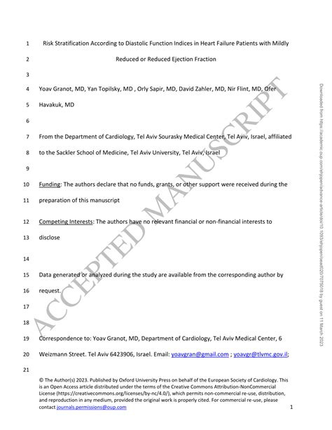 Pdf Risk Stratification According To Diastolic Function Indices In