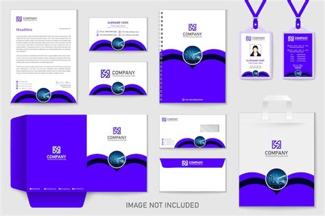 Premium Vector Professional Business Stationery Items Set With Digital Elements