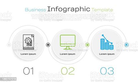 그래프 차트 컴퓨터 모니터 화면 및 원형 차트 인포그래픽 및 동전으로 줄 문서를 설정합니다 비즈니스 인포그래픽 템플릿입니다 벡터 0명에 대한 스톡 벡터 아트 및 기타 이미지