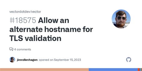 Allow An Alternate Hostname For TLS Validation Issue 18575