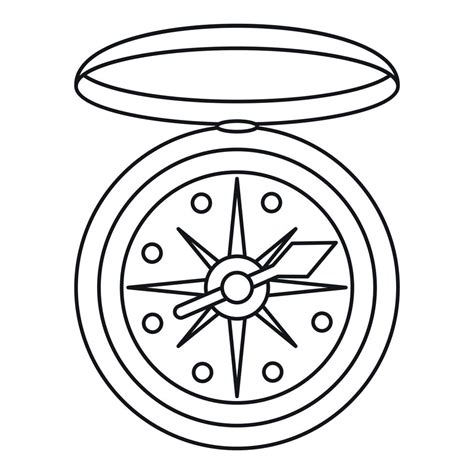 Compass Icon Outline Style 15043261 Vector Art At Vecteezy