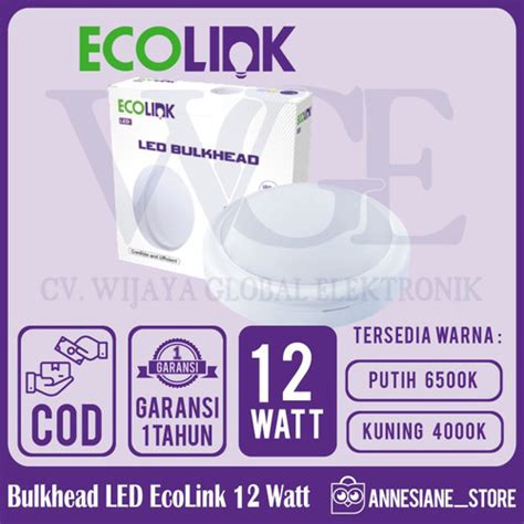 Jual Lampu Led Ecolink Bulkhead 12 Watt 12w Garansi Outbow Plafon