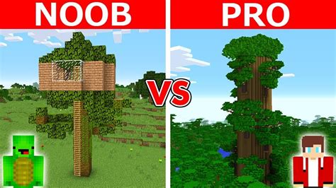 Minecraft NOOB Vs PRO SECURITY TREE HOUSE BUILD CHALLENGE Minecraft Videos