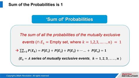 O9 The Sum Of Probabilities Is 1 Youtube