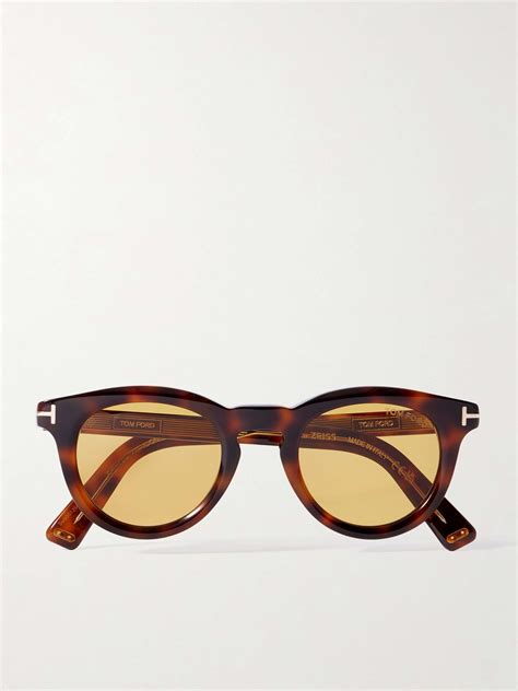 Tom Ford Eyewear Icon Round Frame Tortoiseshell Acetate Sunglasses
