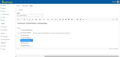 Configure Templates Buzzeasy Documentation