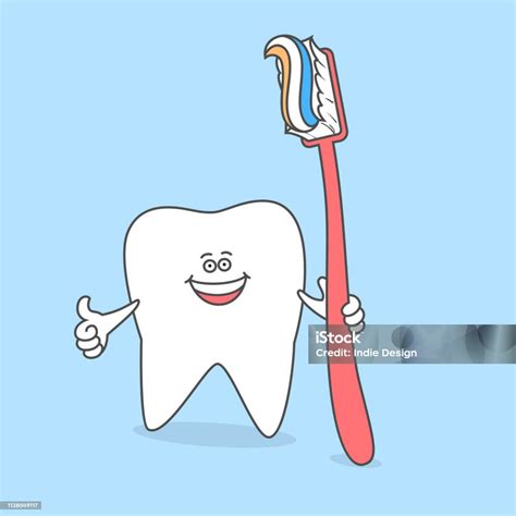 칫 솔과 치약이 있는 치아 양치질 치과 치료 및 위생 기호입니다 만화 이빨입니다 웃는 치아 건강한 생활방식에 대한 스톡 벡터 아트 및 기타 이미지 Istock