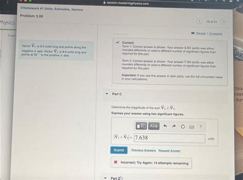 Solved Part C Determine The Magnitude Of The SumV V Chegg