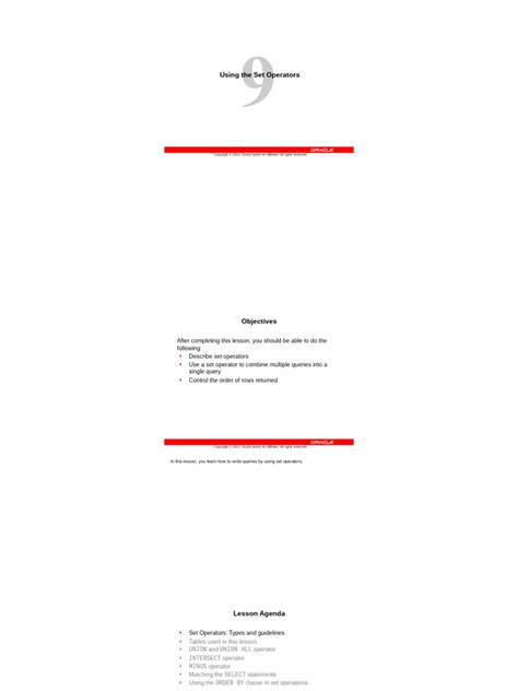 Lecture 9 Using Set Operators Pdf Computing Computer Programming