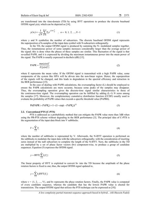 a low complexity partial transmit sequence approach based on hybrid