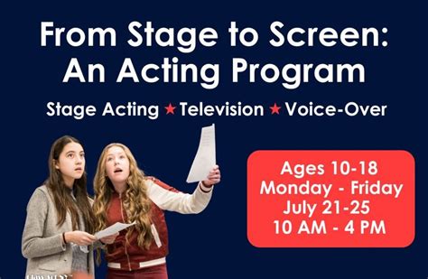 From Stage To Screen An Acting Program A Class Act Ny