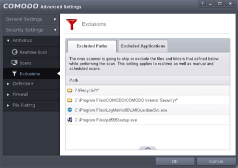 Exclude Files Applications To Scan PC Antivirus Internet Security V6 2