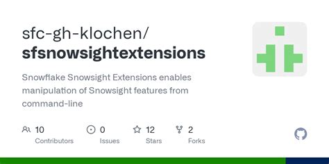 Github Sfc Gh Klochensfsnowsightextensions Snowflake Snowsight