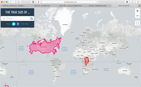 Problems Visualizing Size On A Map Because Of Distortion Not With This Website Geography