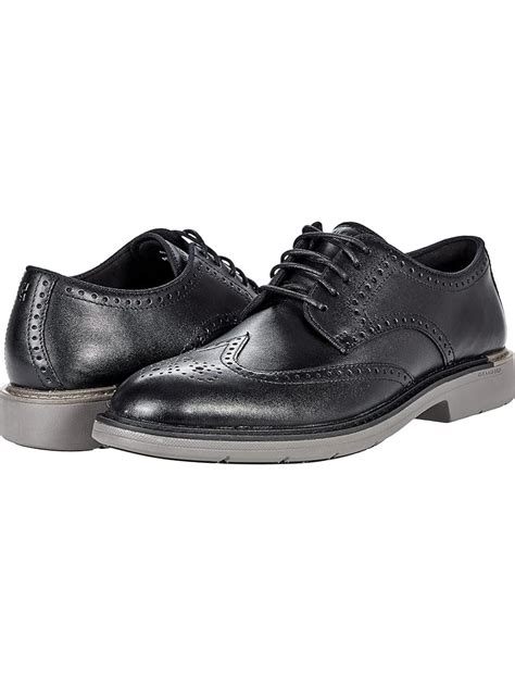 Cole Haan Cooper Square Wingtip Black Grain Free Shipping Zappos