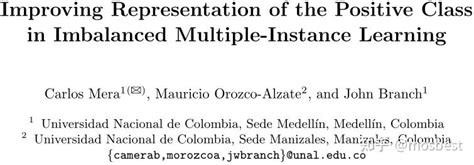 Improving Representation Of The Positive Class In Imbalanced Multiple Instance Learning 知乎