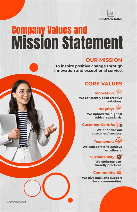 Free Company Values And Mission Statement Poster Hr Template To Edit Online