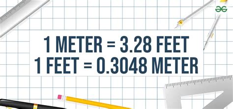Metres To Feet Conversion Chart