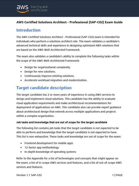 Aws Certified Solutions Architect Professional Exam Guide Pdf